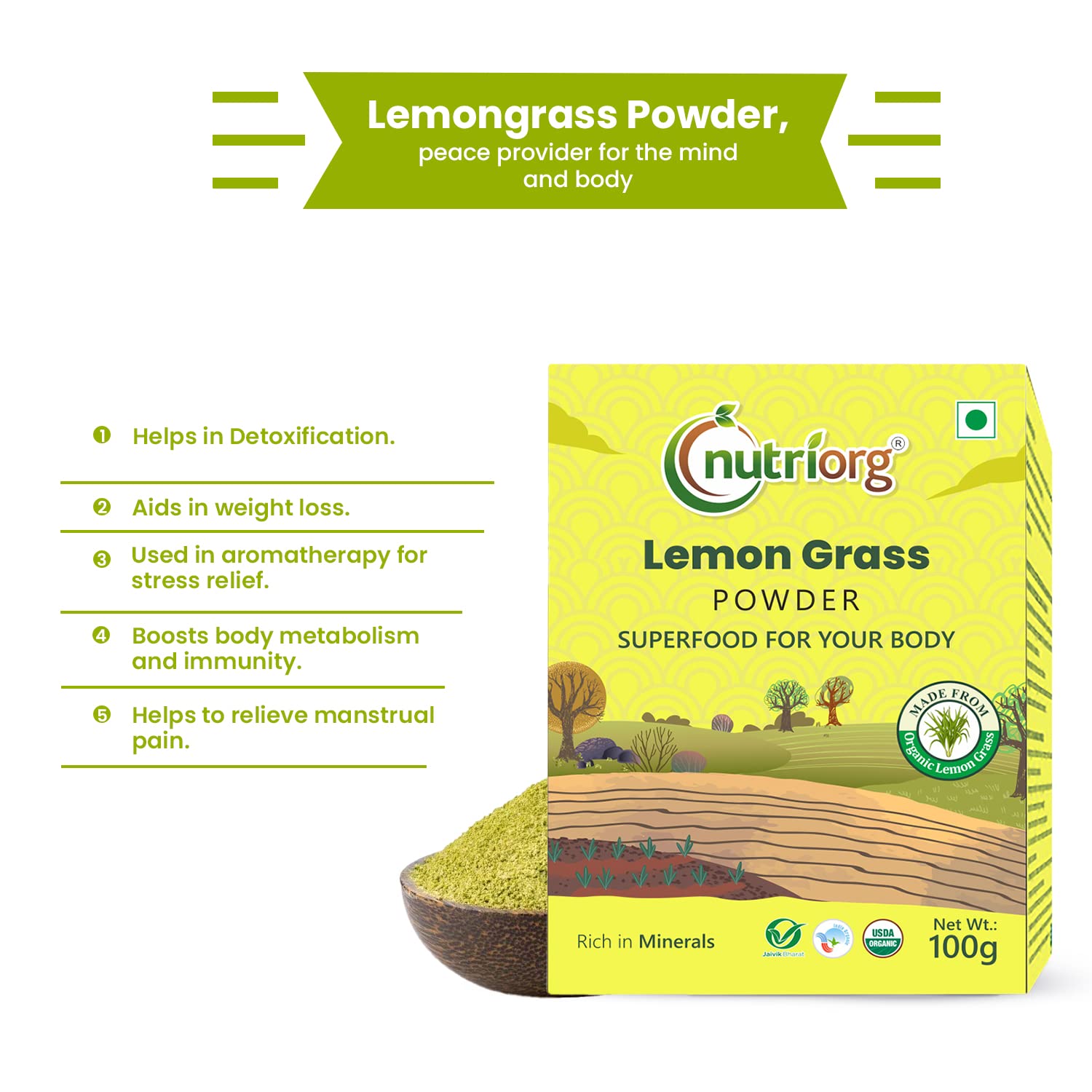 Nutriorg Lemon Grass Powder 100g | DeenSquare – DeenSquare.com